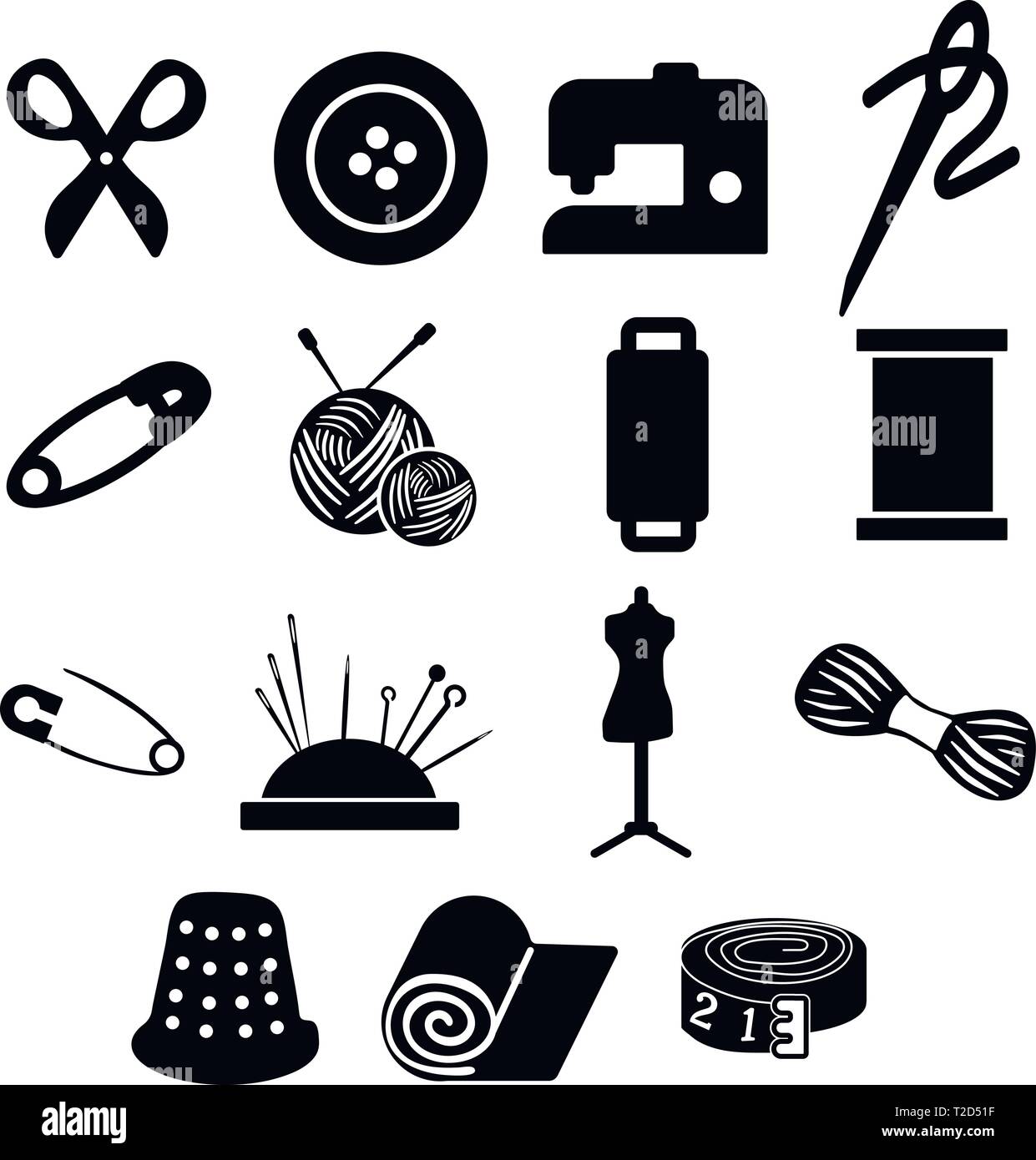 Sewing vector vectors hi-res stock photography and images - Alamy