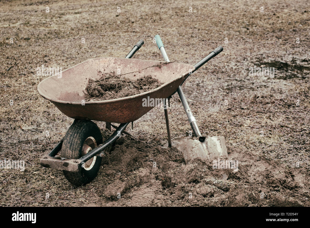 Barrow wheelbarrow spade garden hi-res stock photography and images - Alamy