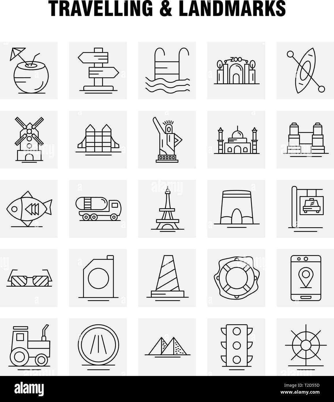 Landmarks traffic icons Stock Vector Images - Alamy