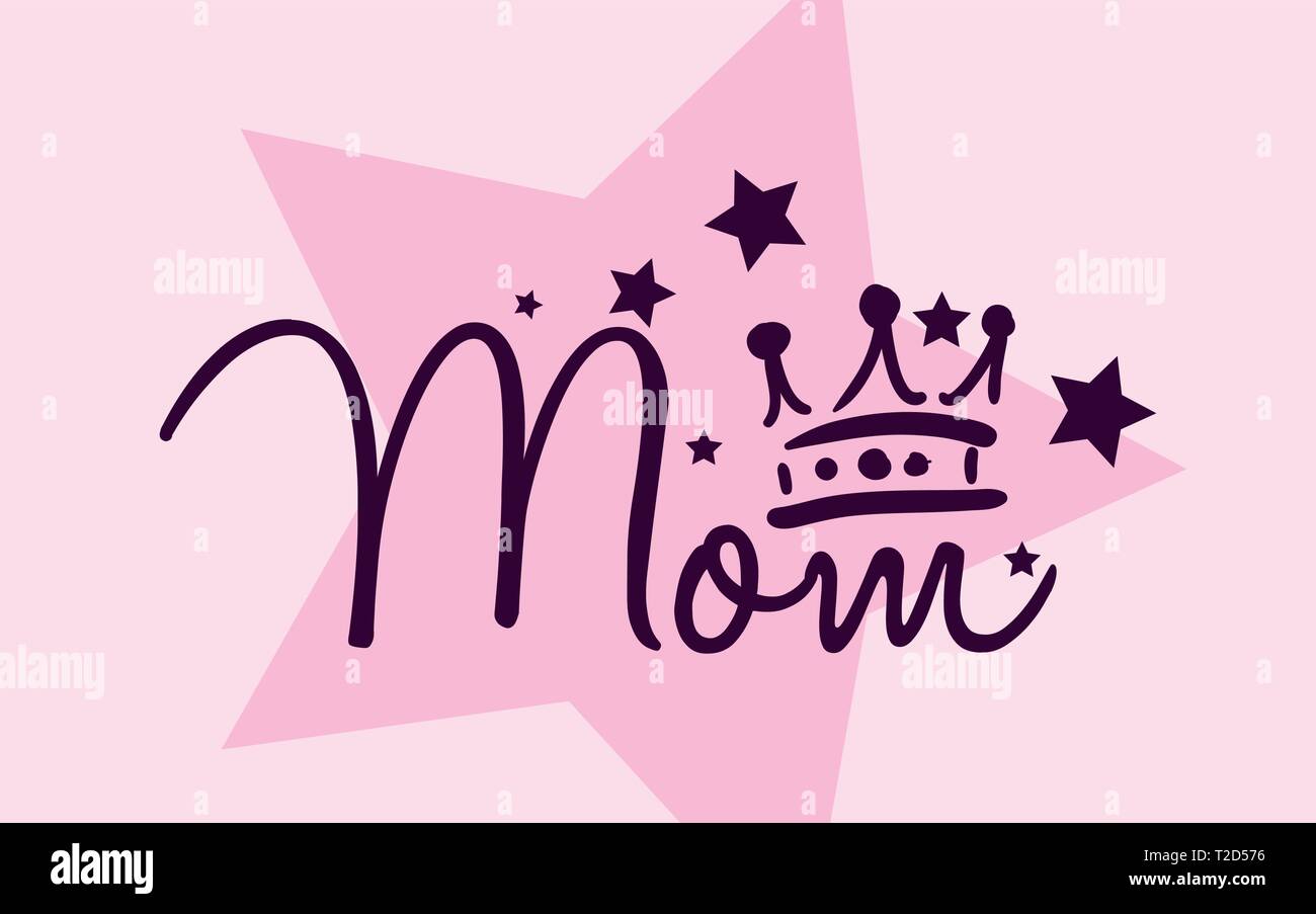happy mothers day mom crown card vector illustration Stock Vector Image ...