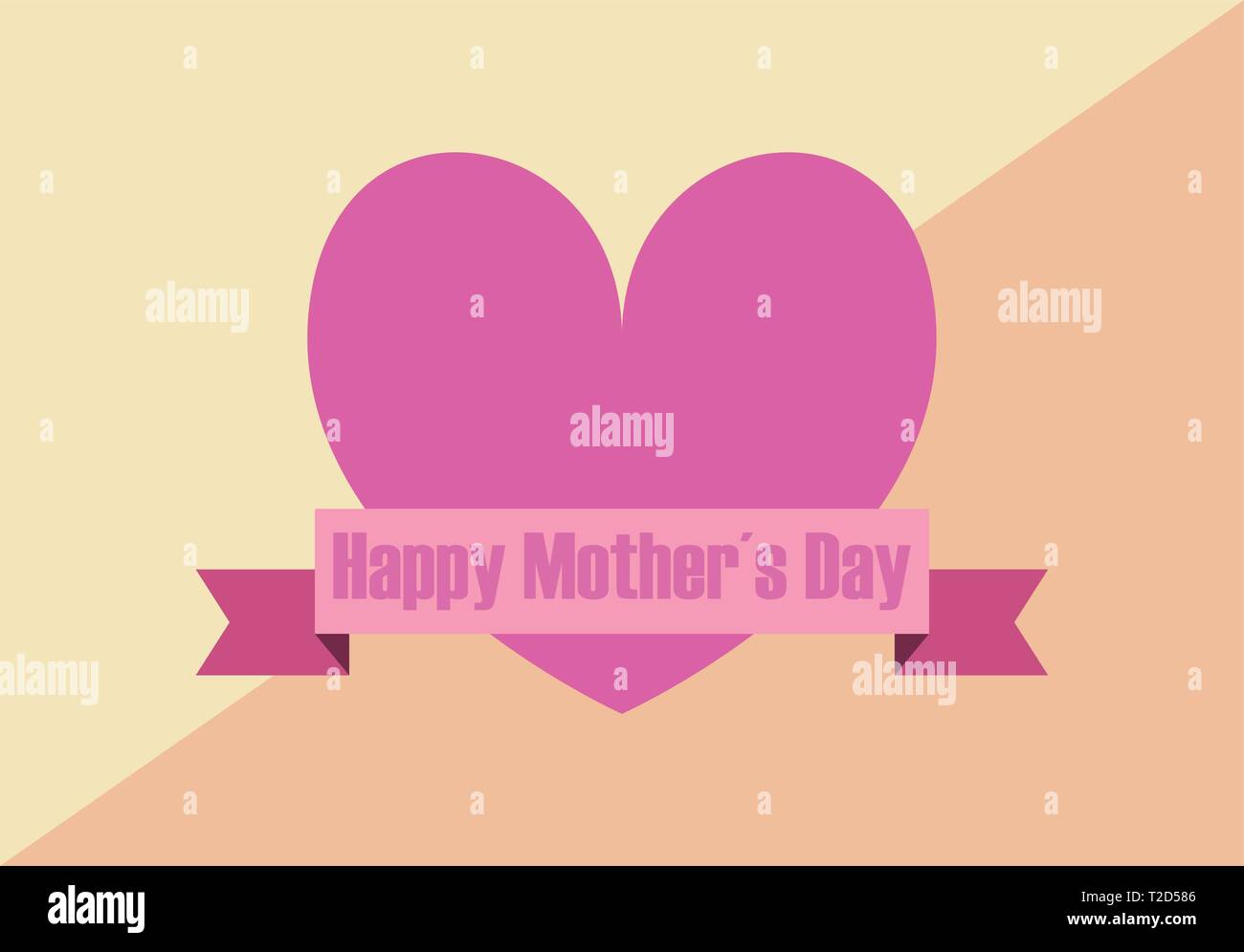 happy mothers day heart banner vector illustration Stock Vector Image ...