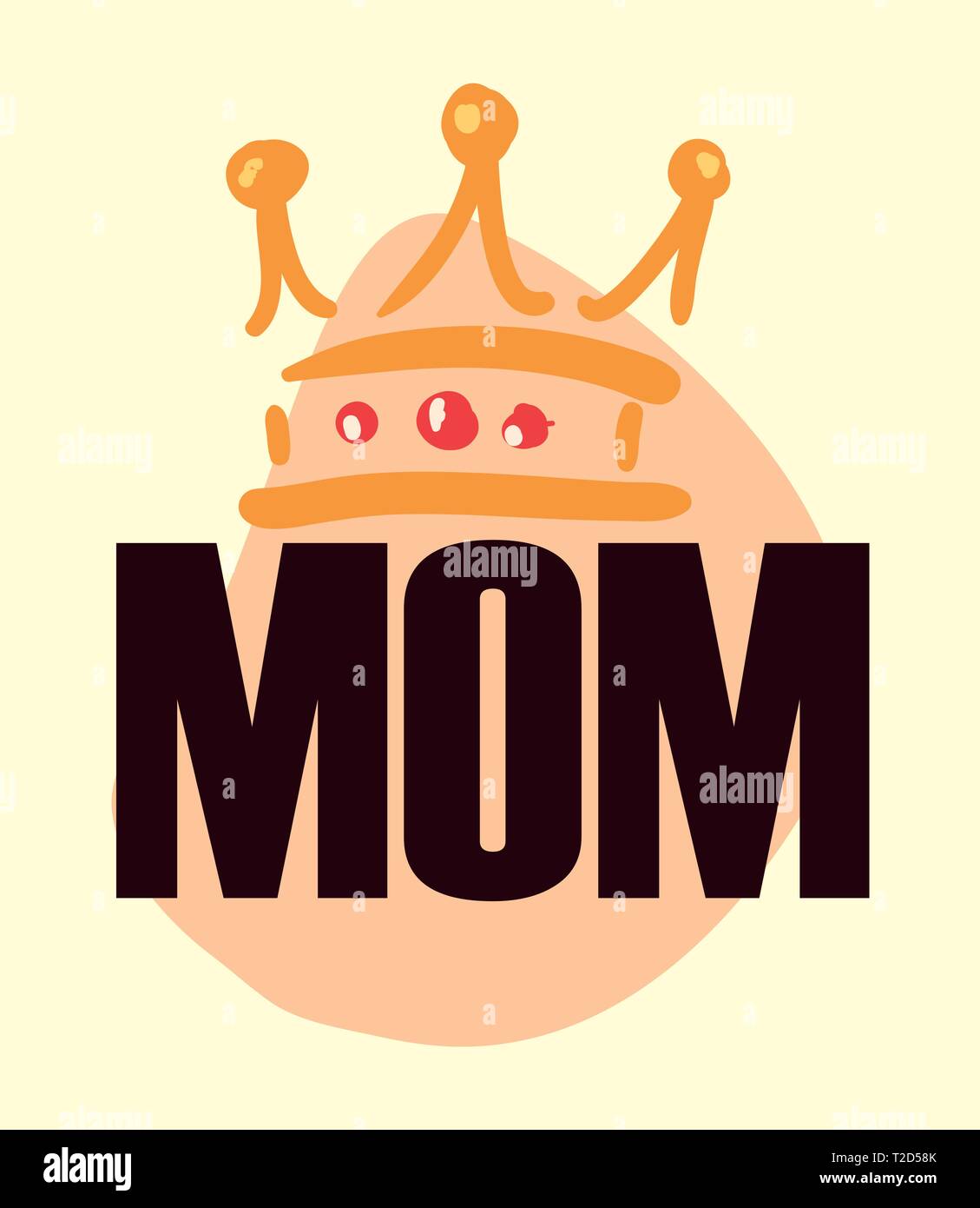 happy mothers day calligraphy mom crown vector illustration Stock ...
