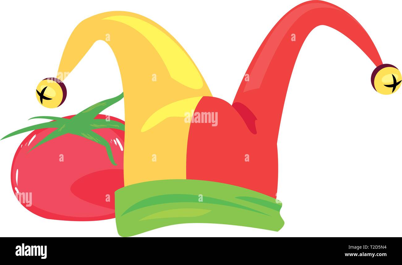 hat and tomato april fools day vector illustration Stock Vector Image ...