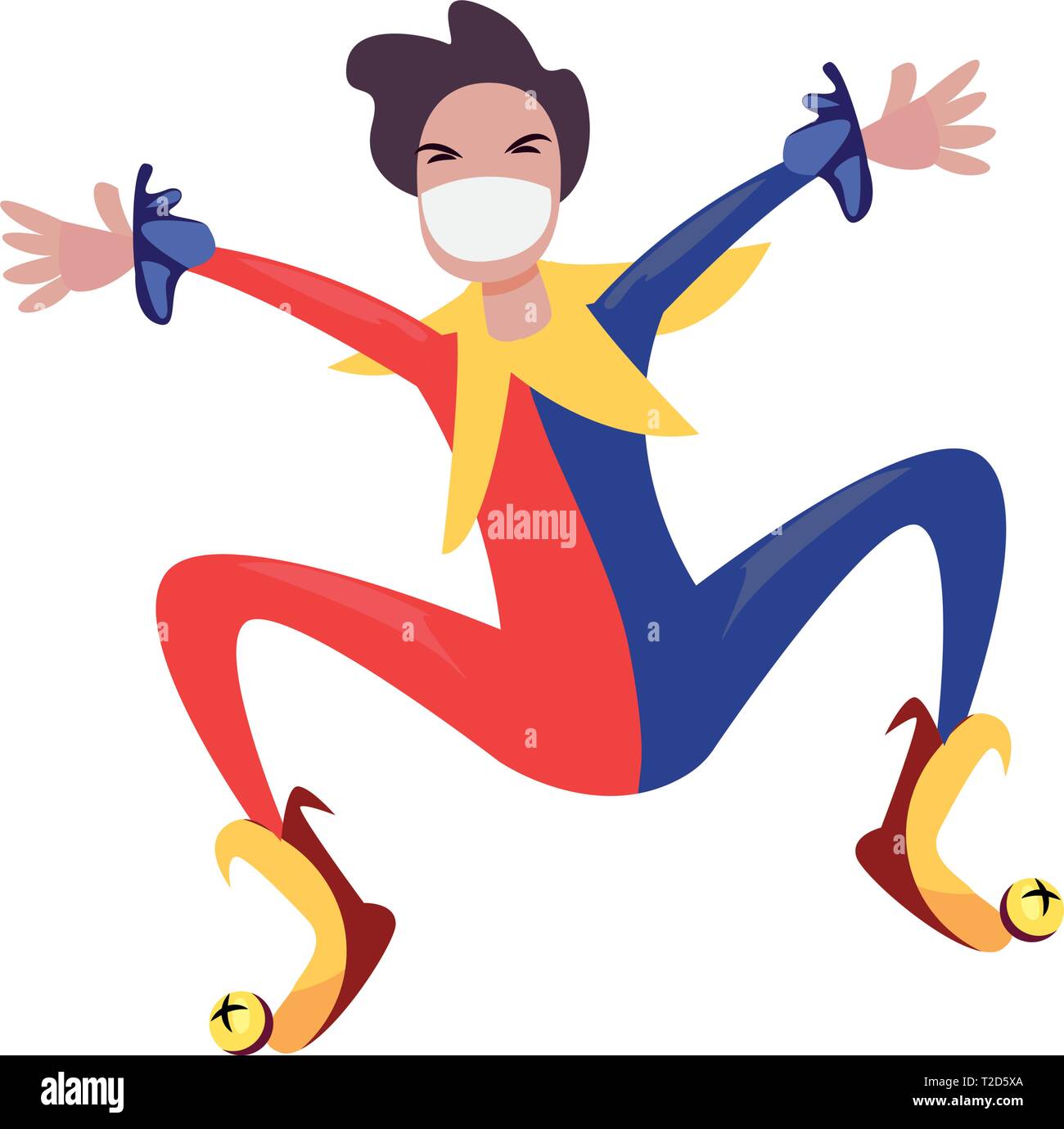 cheerful jester comic april fools day vector illustration Stock Vector ...