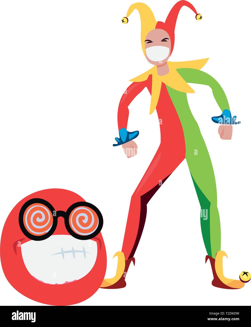 emoji face jester april fools day vector illustration Stock Vector ...