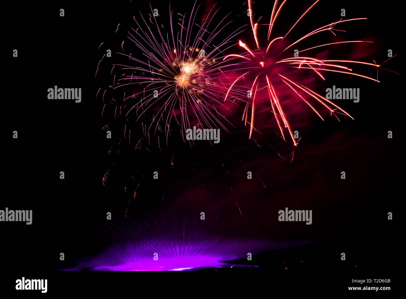 A fireworks display in sky Stock Photo - Alamy