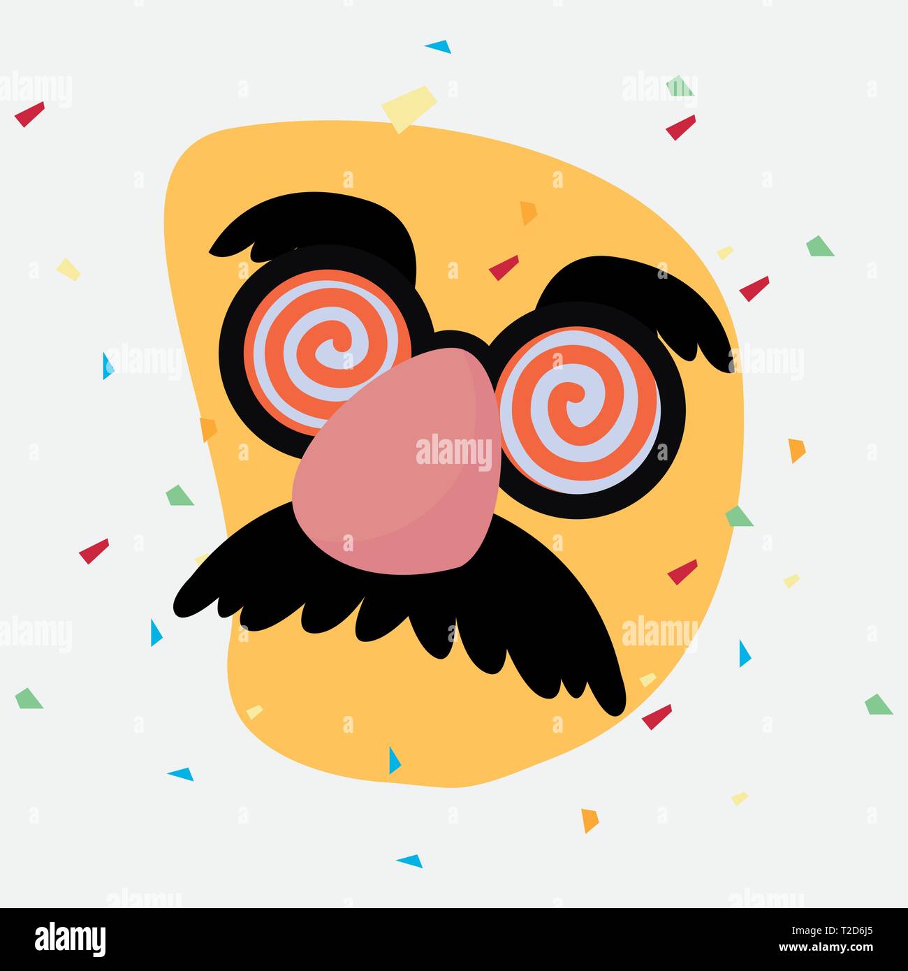 april fools day crazy glasses mustache vector illustration Stock Vector ...