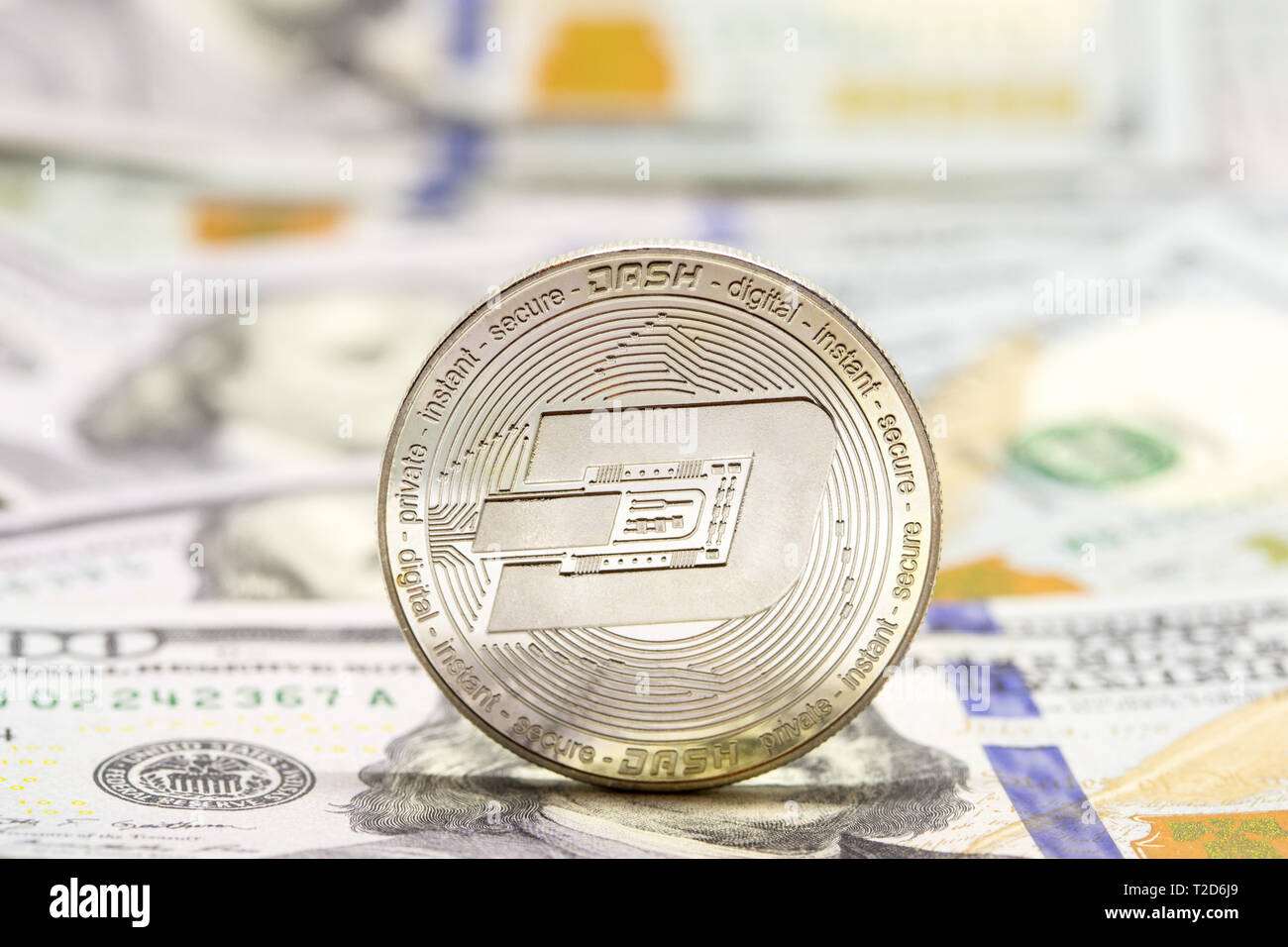 White crypto currency logo dash hi-res stock photography and images - Alamy