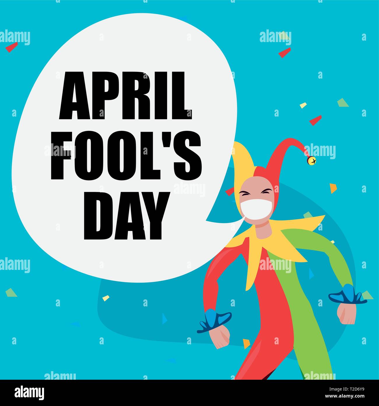 april fools day joker comic poster vector illustration Stock Vector ...