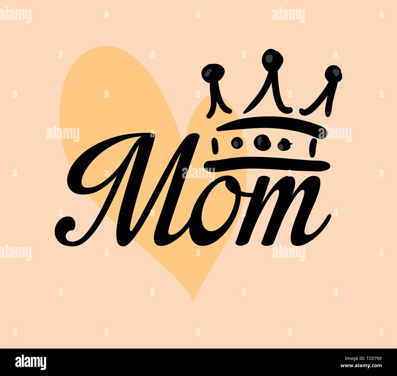 happy mothers day mom crown card vector illustration Stock Vector Image ...