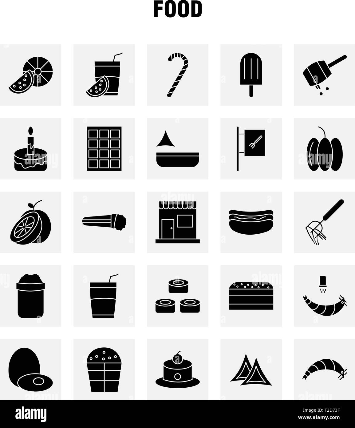 Food Solid Glyph Icons Set For Infographics, Mobile UX/UI Kit And Print ...