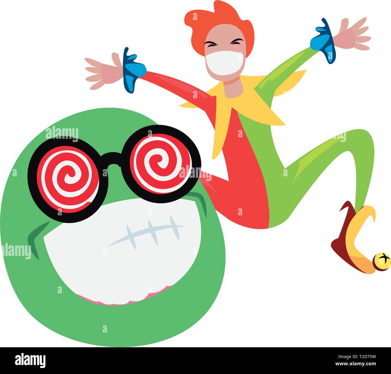 emoji face jester april fools day vector illustration Stock Vector ...