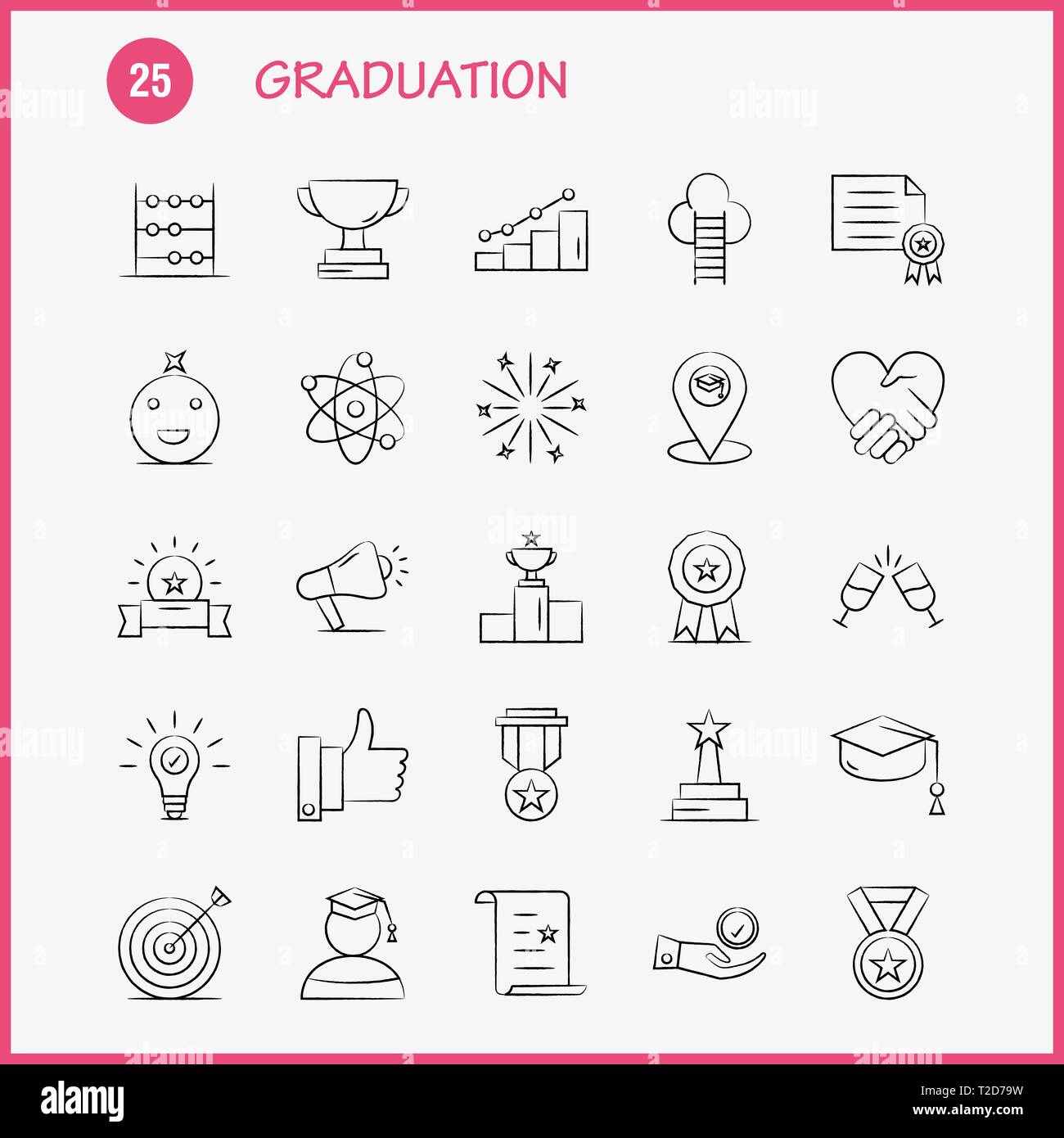 Graduation Hand Drawn Icons Set For Infographics, Mobile UX/UI Kit And ...