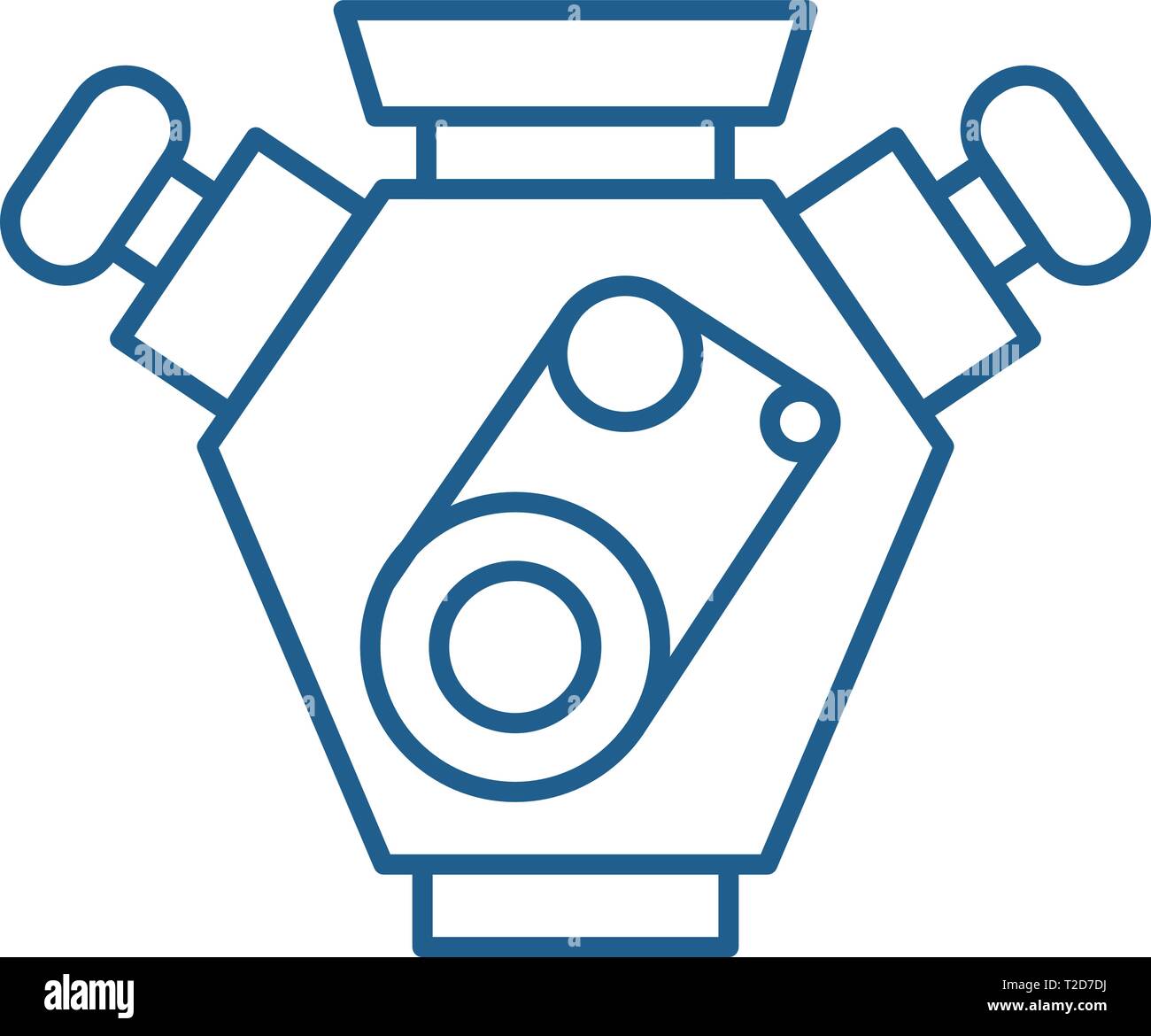 Motor cars line icon concept. Motor cars flat vector symbol, sign ...