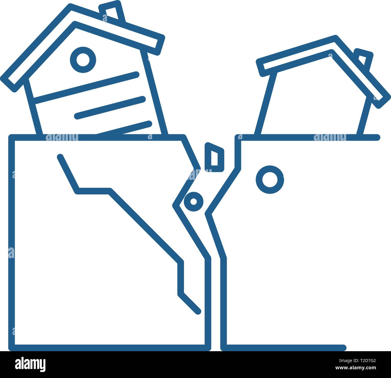 Natural disasters line icon concept. Natural disasters flat vector ...