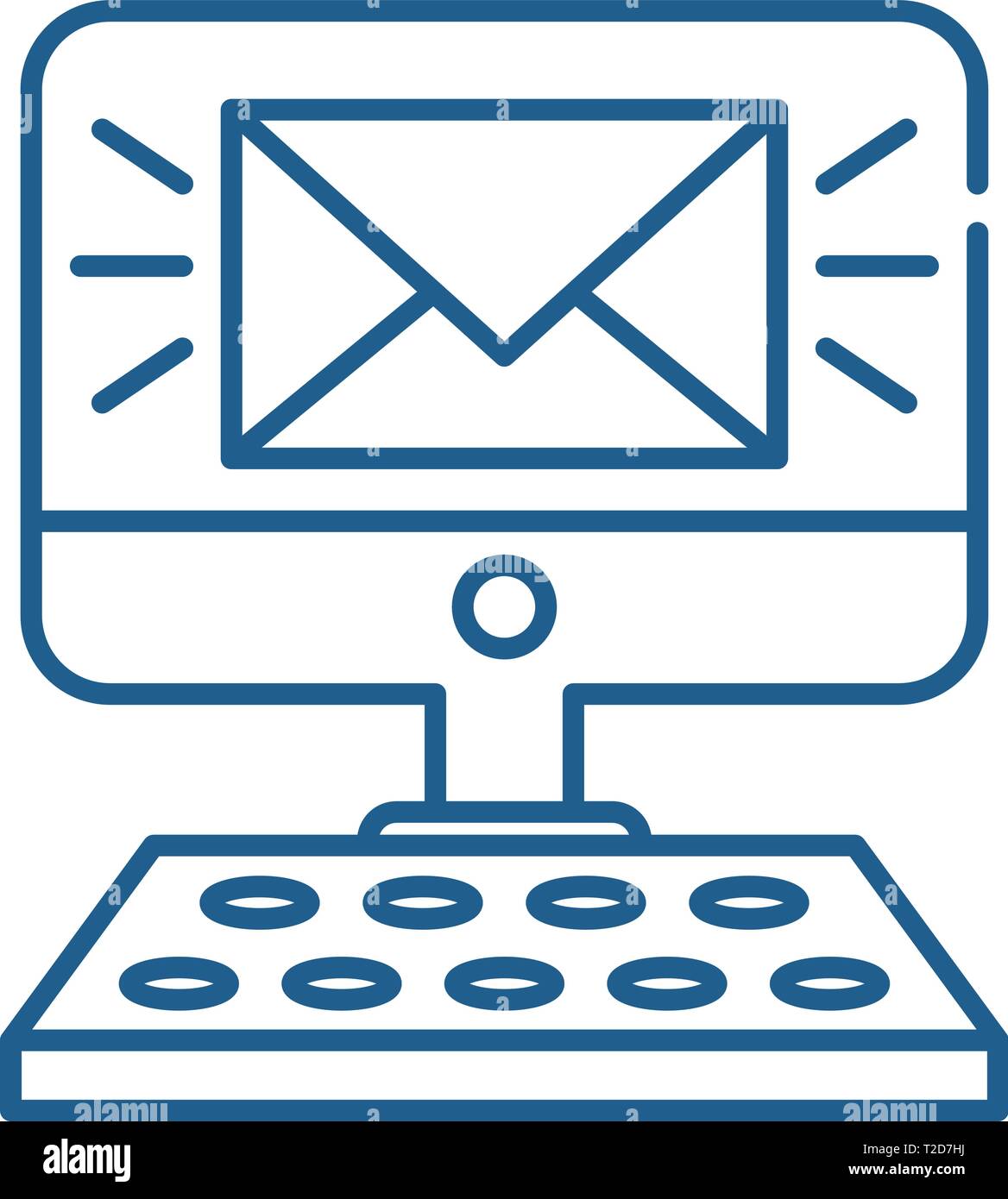 New message line icon concept. New message flat vector symbol, sign ...