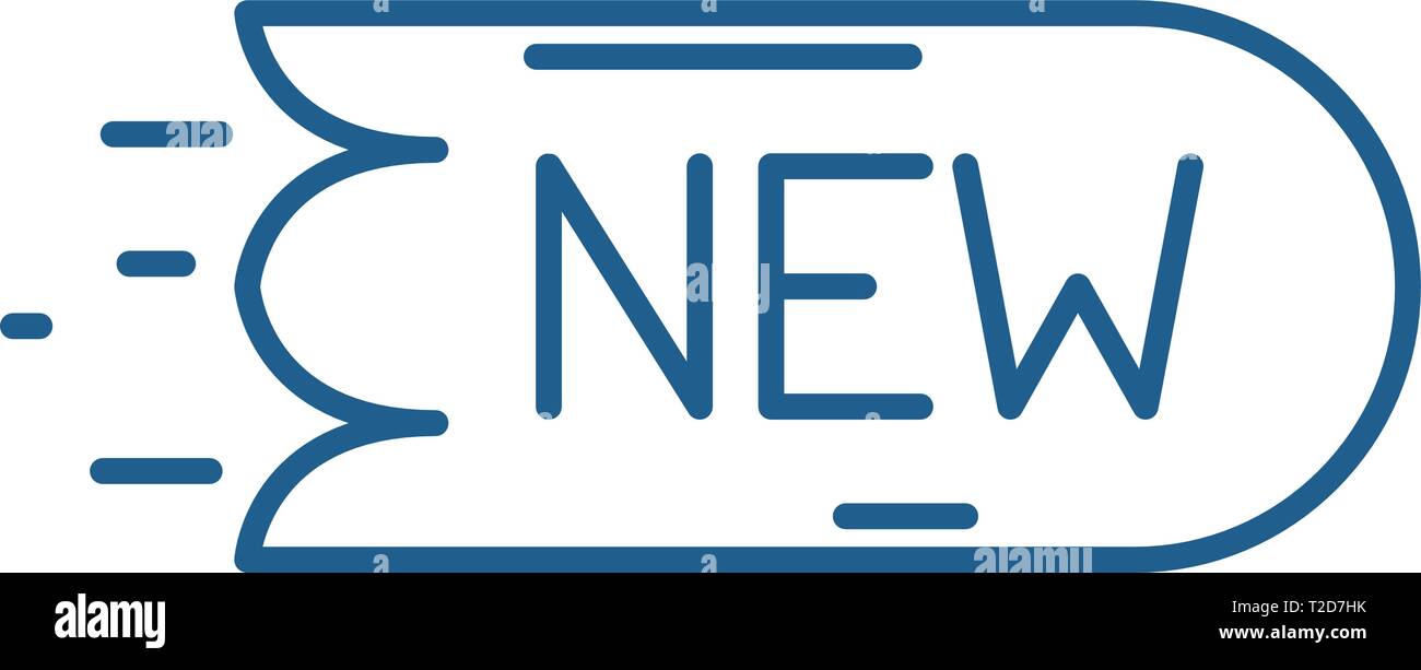 New sticker line icon concept. New sticker flat vector symbol, sign ...