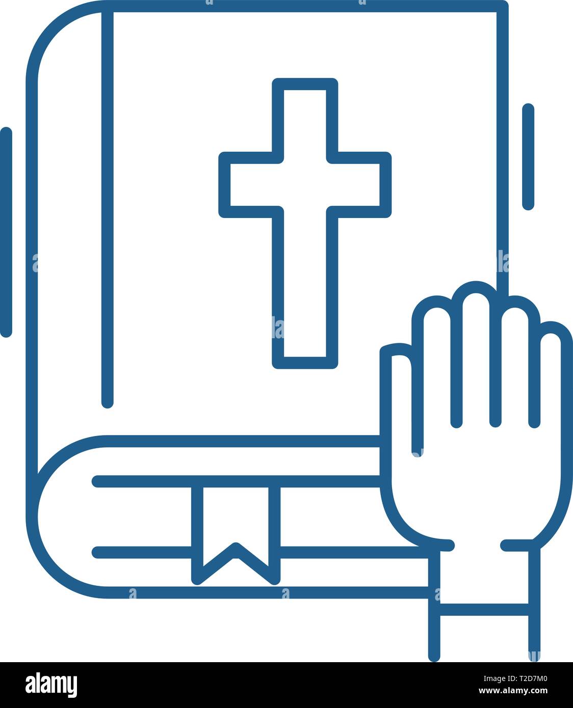 Oath Line Icon Concept Oath Flat Vector Symbol Sign Outline