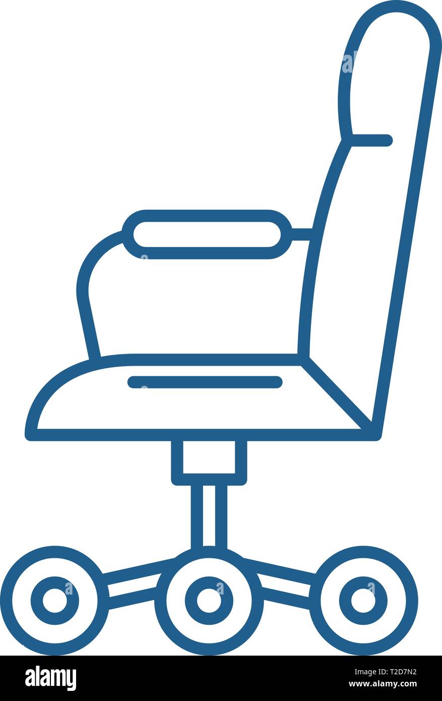 Office chair from the side line icon concept. Office chair from the ...