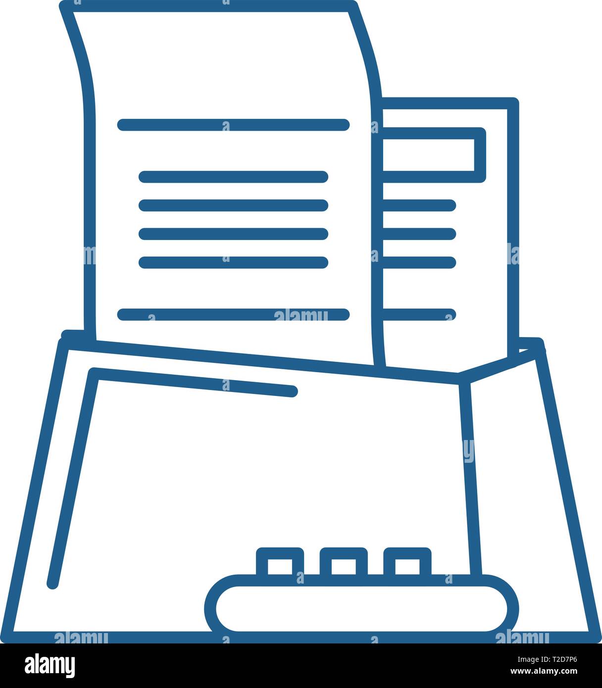 Office paper line icon concept. Office paper flat vector symbol, sign ...