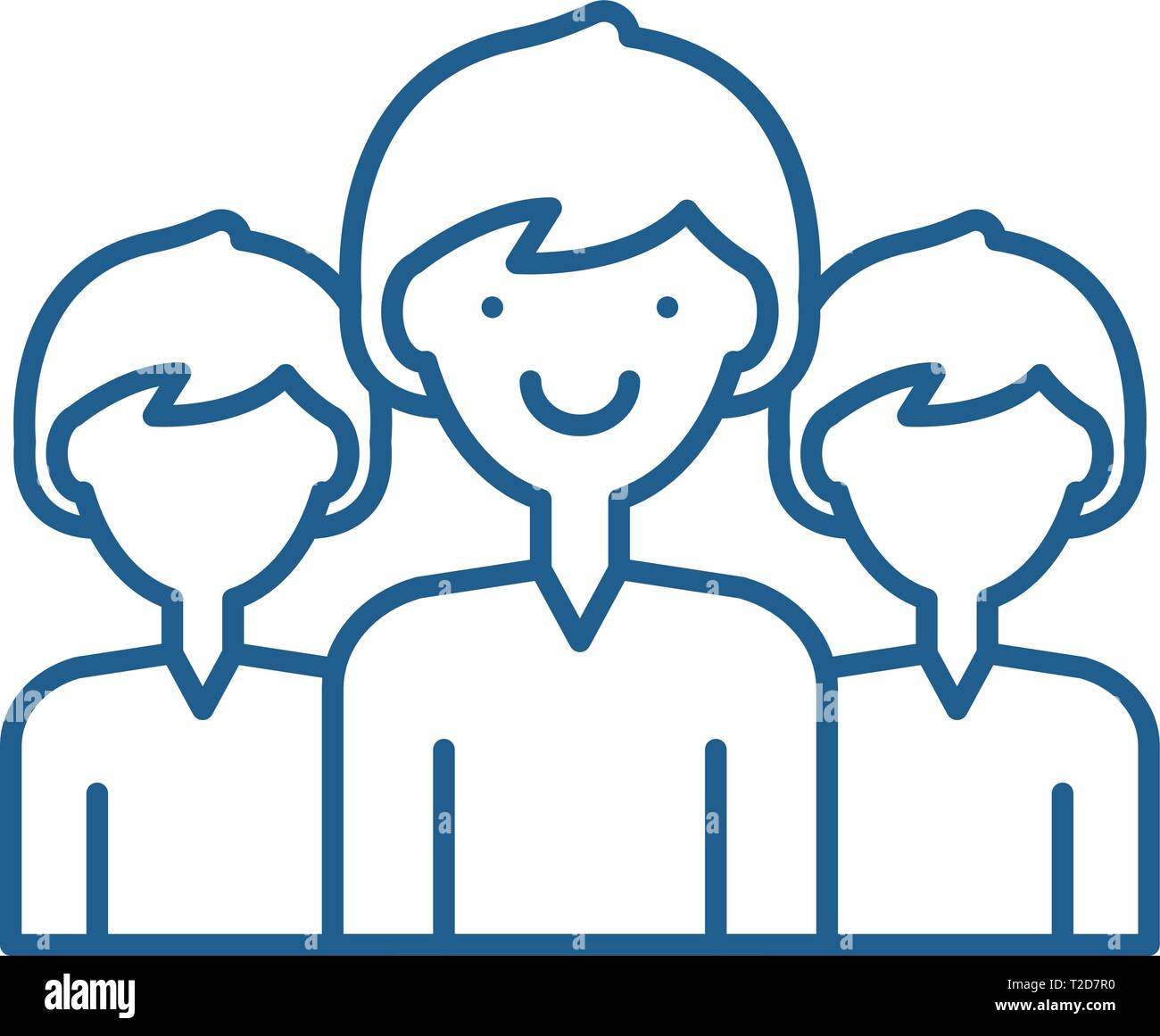 Office staff line icon concept. Office staff flat vector symbol, sign ...