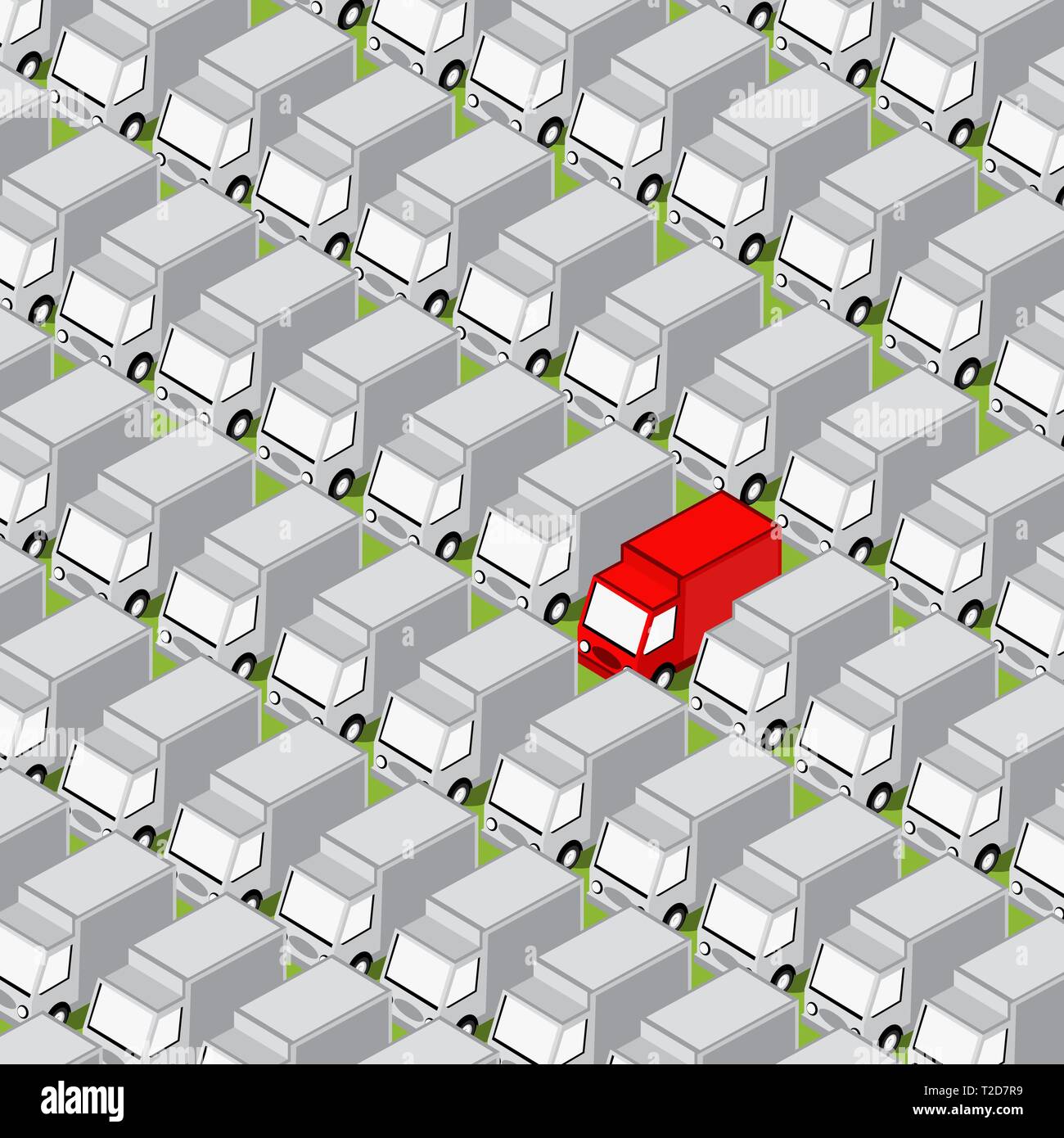 Isometric road background traffic jam. Modern vector illustration Stock ...