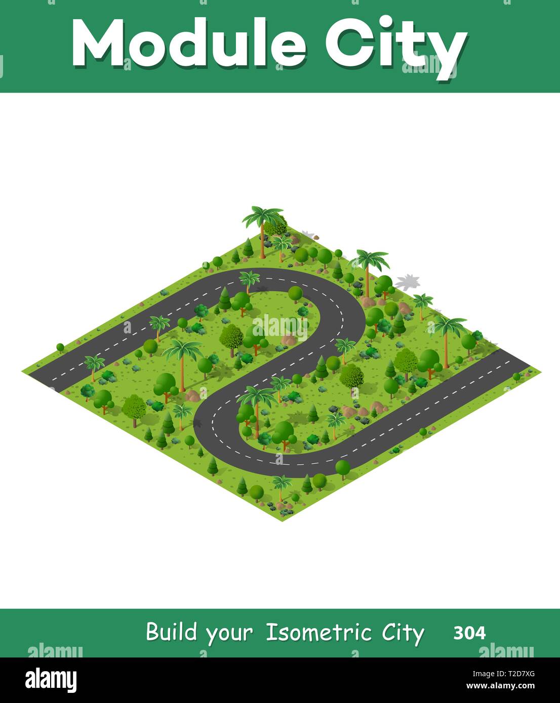 Road in the wood Stock Vector Images - Alamy