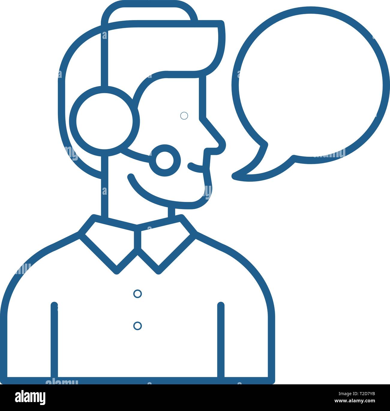 Operator line icon concept. Operator flat vector symbol, sign, outline ...