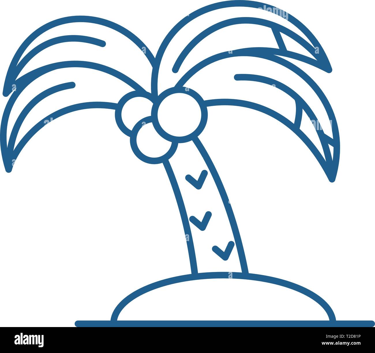 Palm line icon concept. Palm flat vector symbol, sign, outline ...