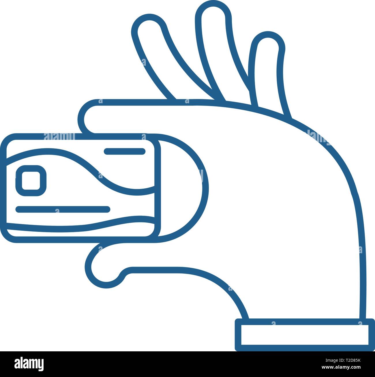 Payment by card line icon concept. Payment by card flat vector symbol ...