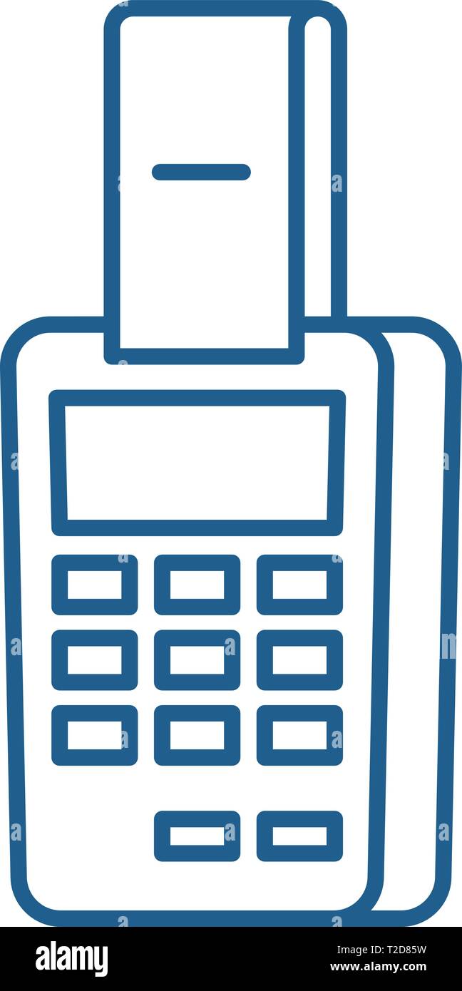 Payment by terminal line icon concept. Payment by terminal flat vector ...