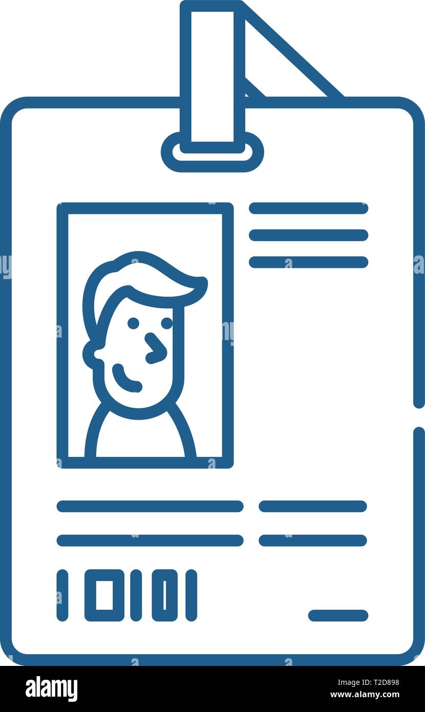 Personal pass line icon concept. Personal pass flat vector symbol, sign ...