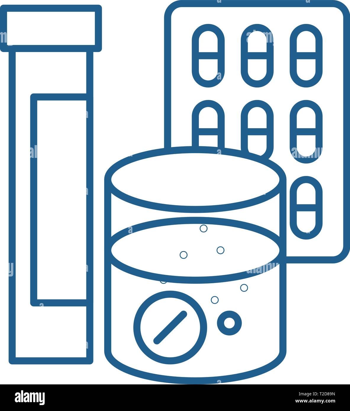 Pharmaceuticals line icon concept. Pharmaceuticals flat vector symbol ...