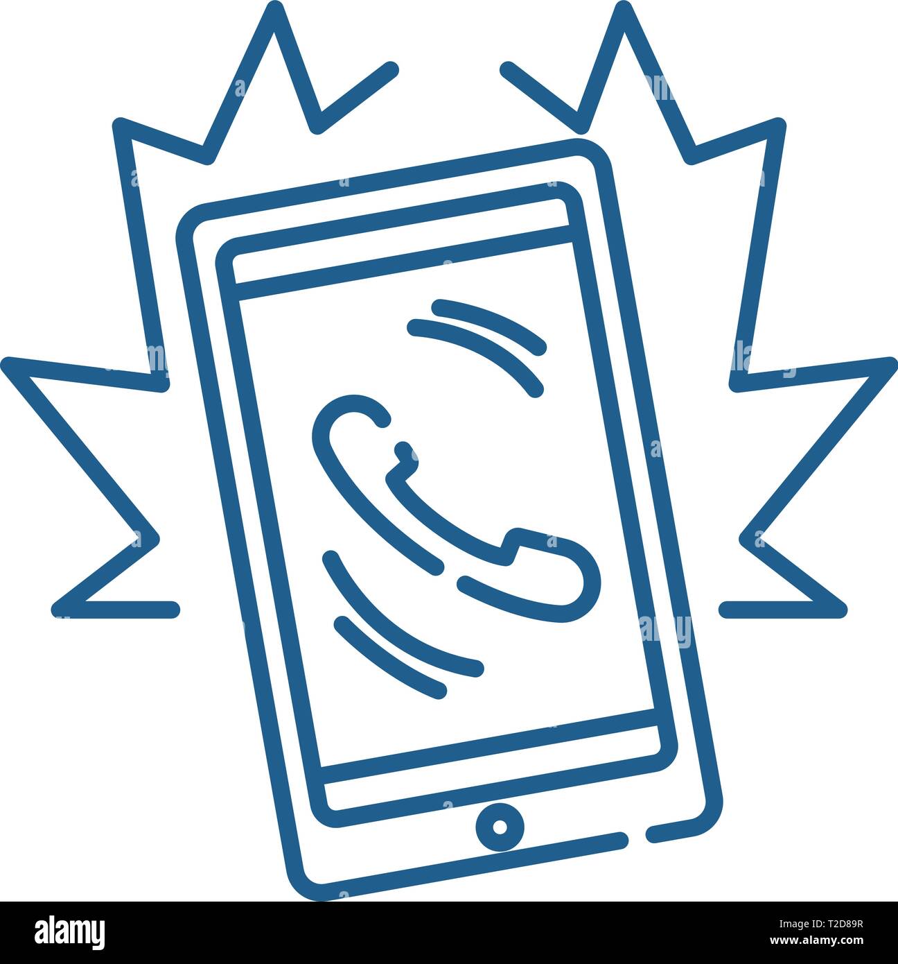 Phone call line icon concept. Phone call flat vector symbol, sign ...