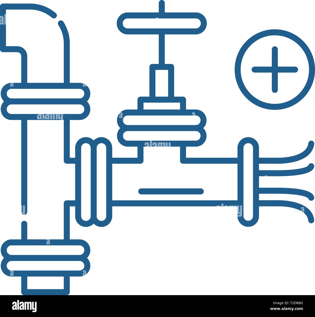 Pipeline line icon concept. Pipeline flat vector symbol, sign, outline ...