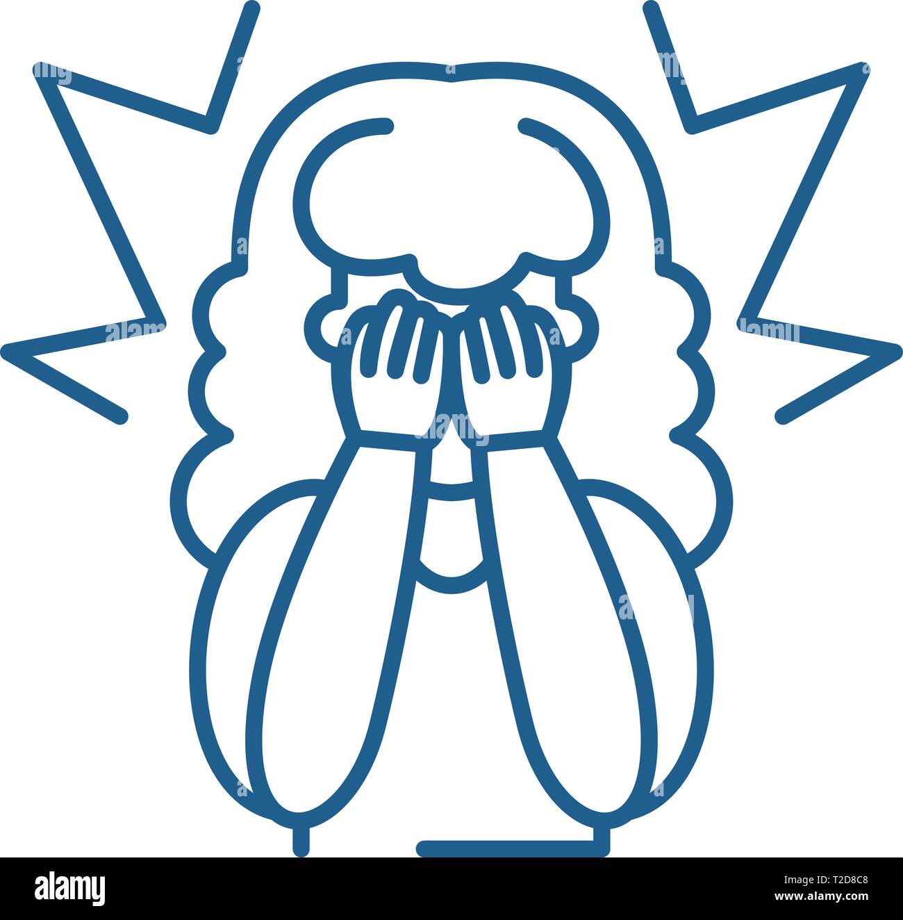 Pity line icon concept. Pity flat vector symbol, sign, outline ...