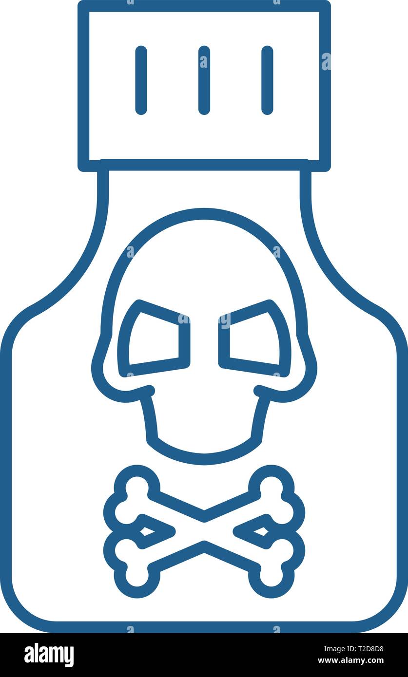 Poison line icon concept. Poison flat vector symbol, sign, outline ...
