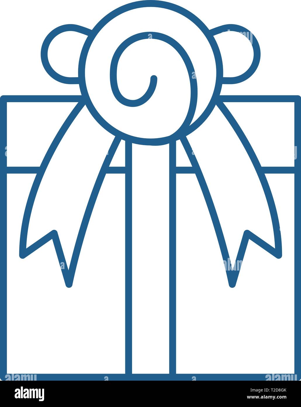 Present line icon concept. Present flat vector symbol, sign, outline ...