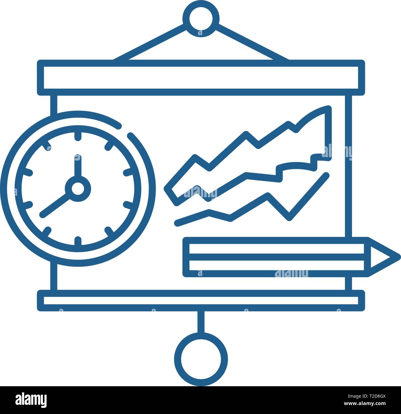 Presentation line icon concept. Presentation flat vector symbol, sign ...
