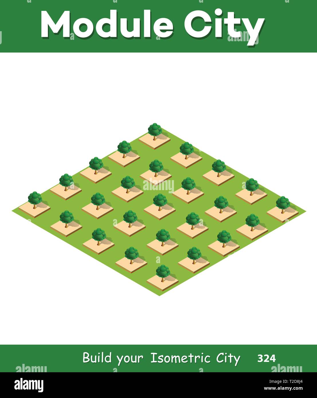 Isometric 3d trees forest nature elements white background for ...