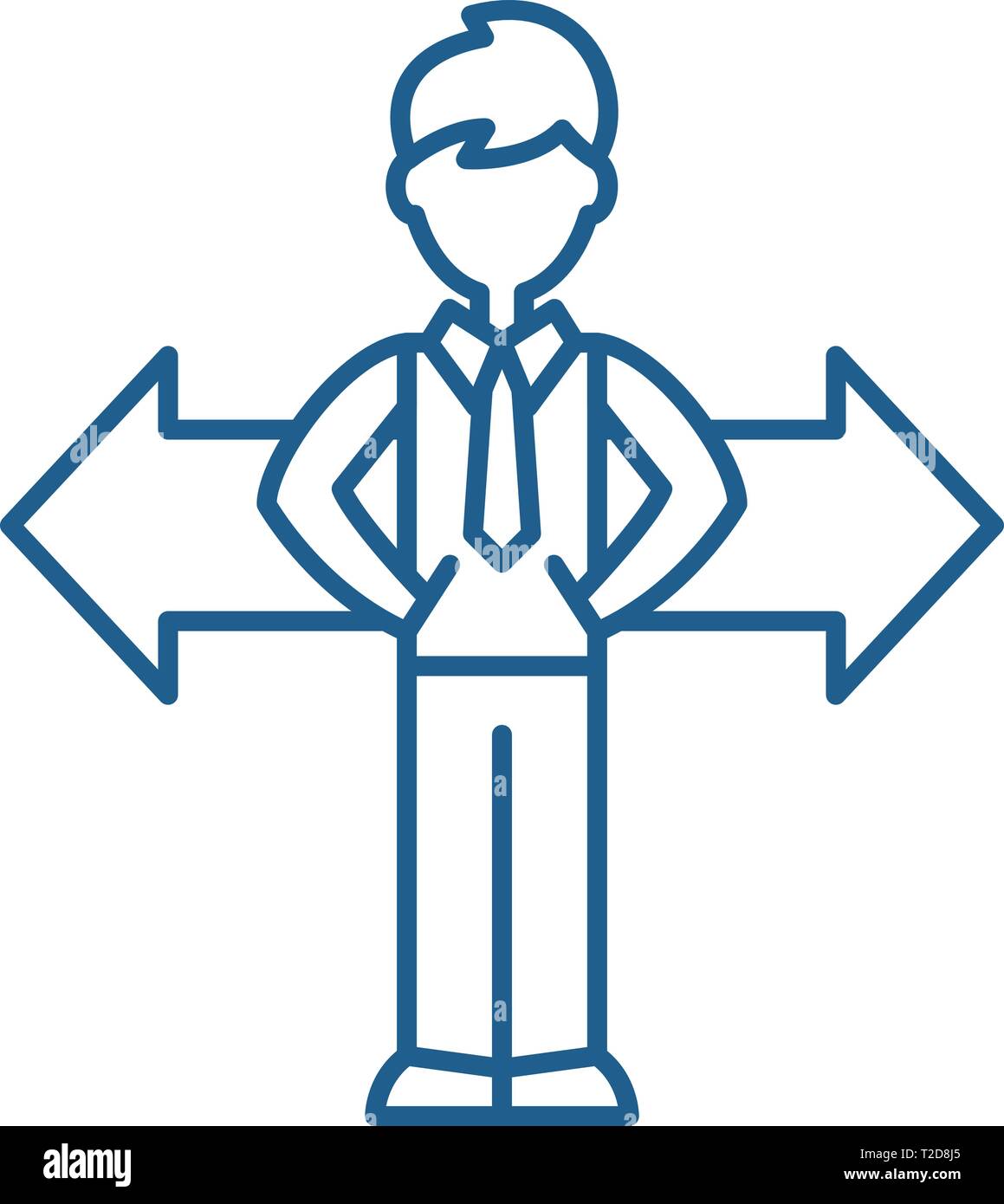 Problem of choice line icon concept. Problem of choice flat vector ...
