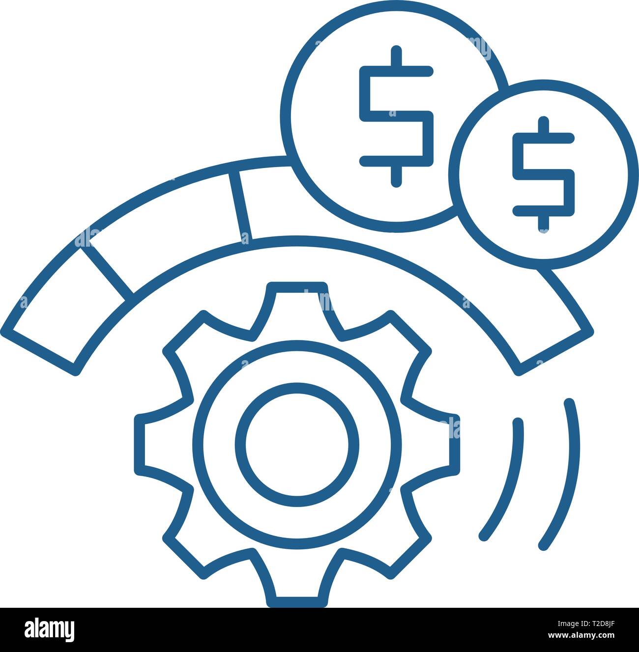 Process optimization line icon concept. Process optimization flat ...
