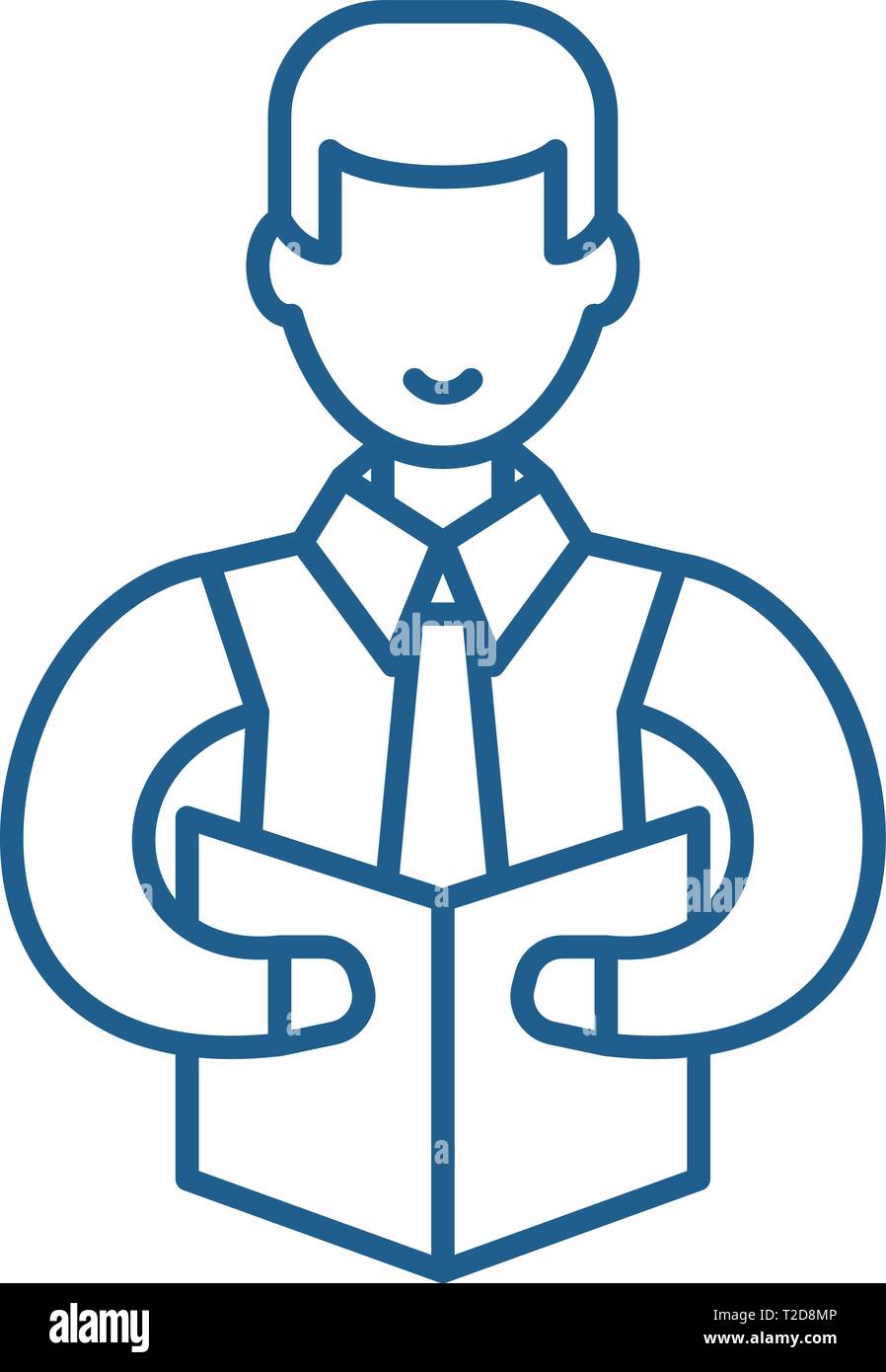 Professor line icon concept. Professor flat vector symbol, sign ...