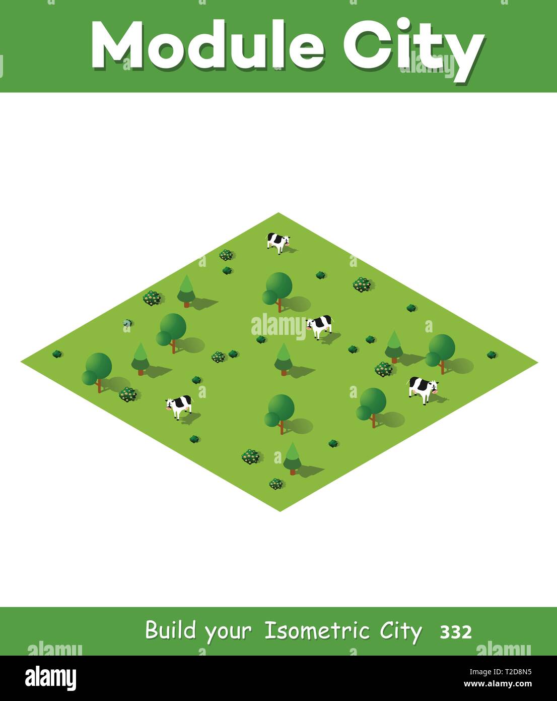Rural Isometric Natural Ecological Farm With The Beds And Structures ...