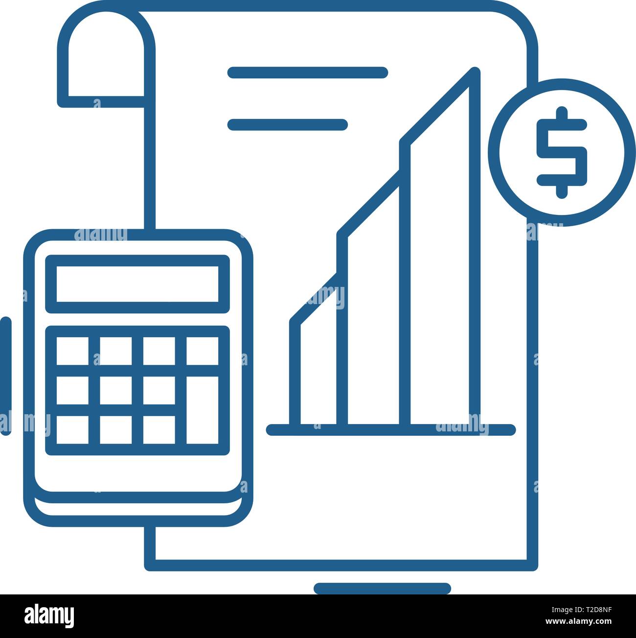 Profit report line icon concept. Profit report flat vector symbol, sign ...