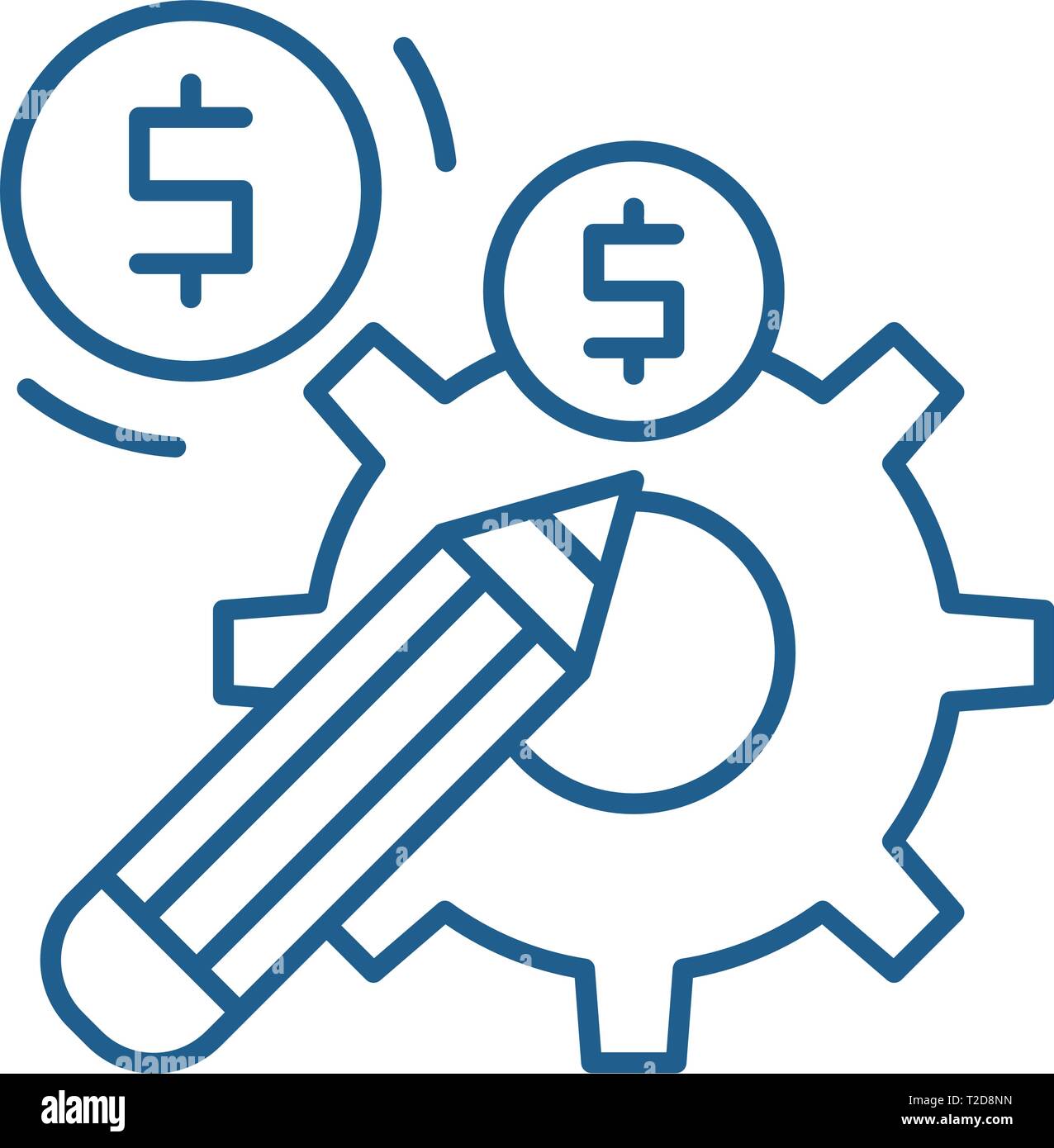 Profitable solution line icon concept. Profitable solution flat vector ...