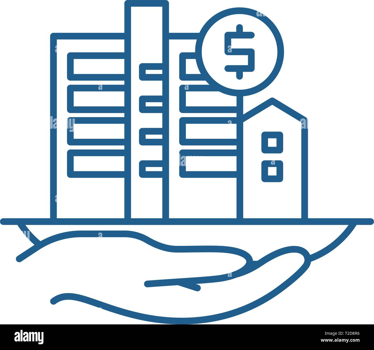 Property valuation line icon concept. Property valuation flat vector ...