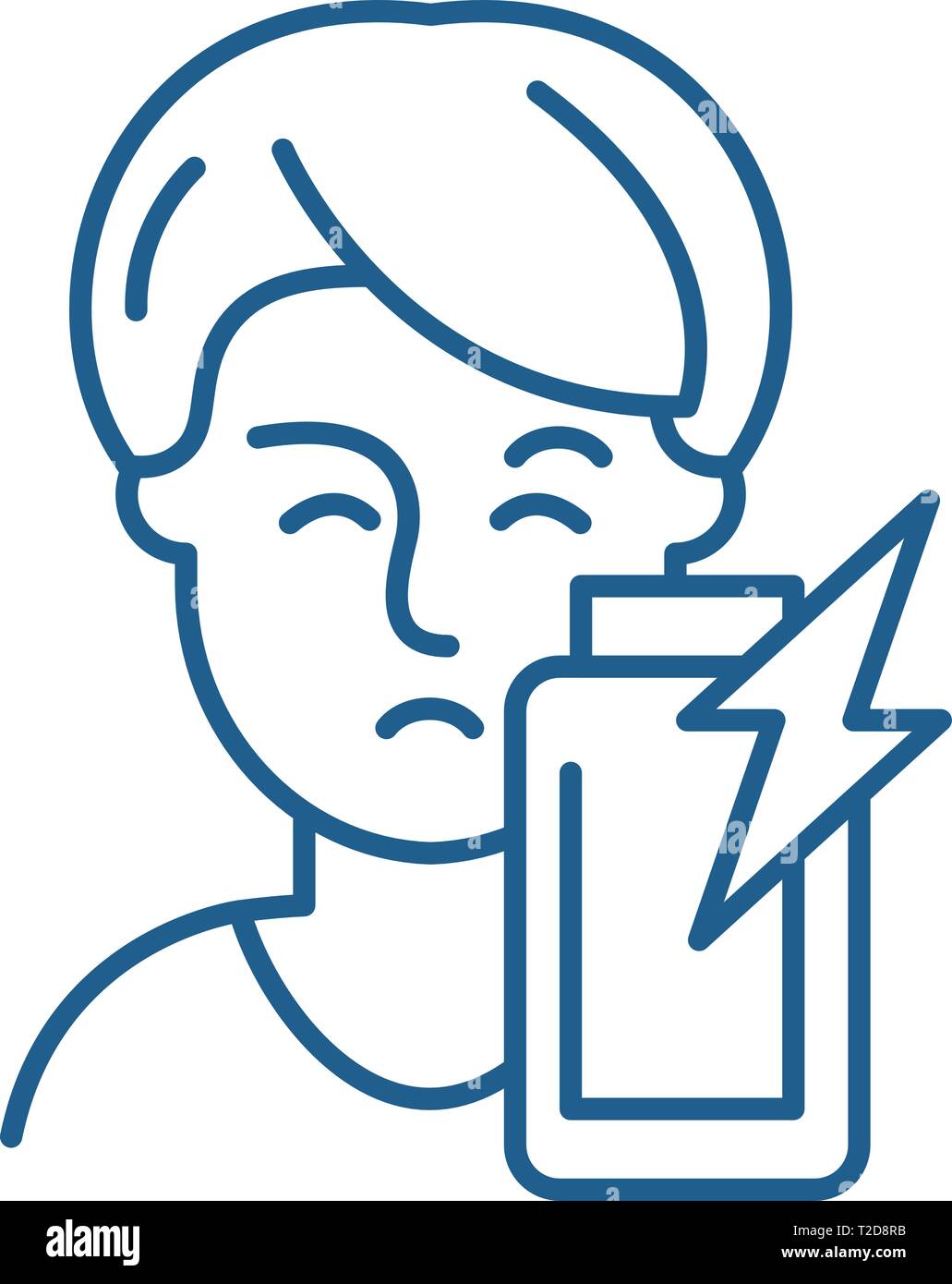 Psychological dependence line icon concept. Psychological dependence ...