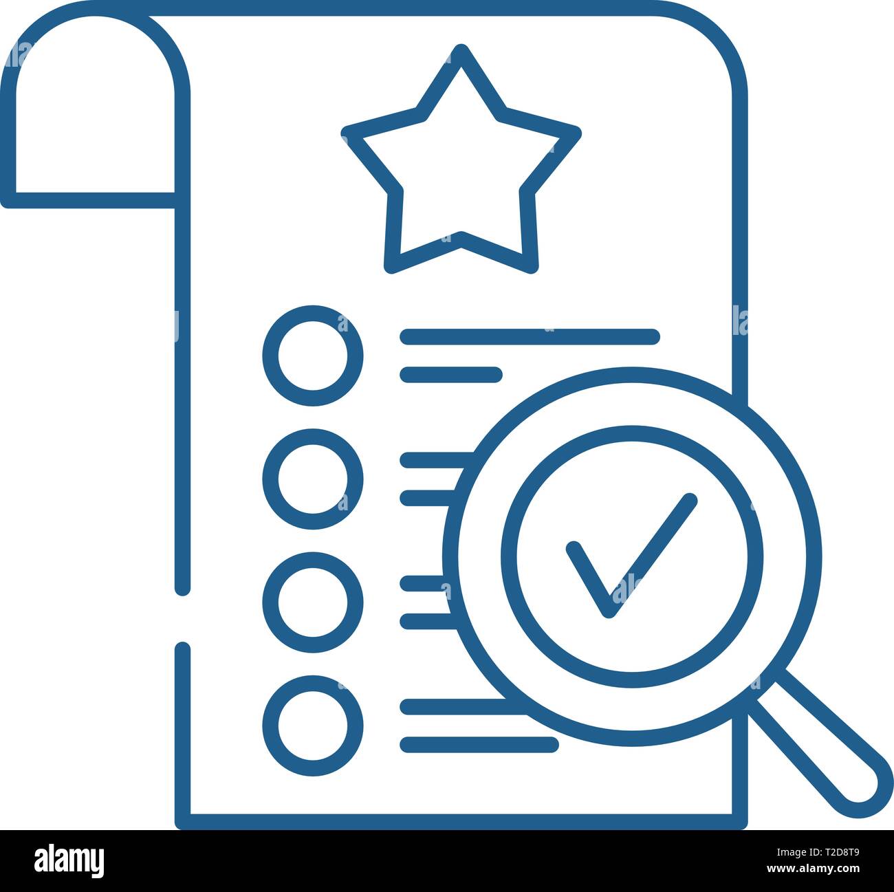 Quality control line icon concept. Quality control flat vector symbol ...