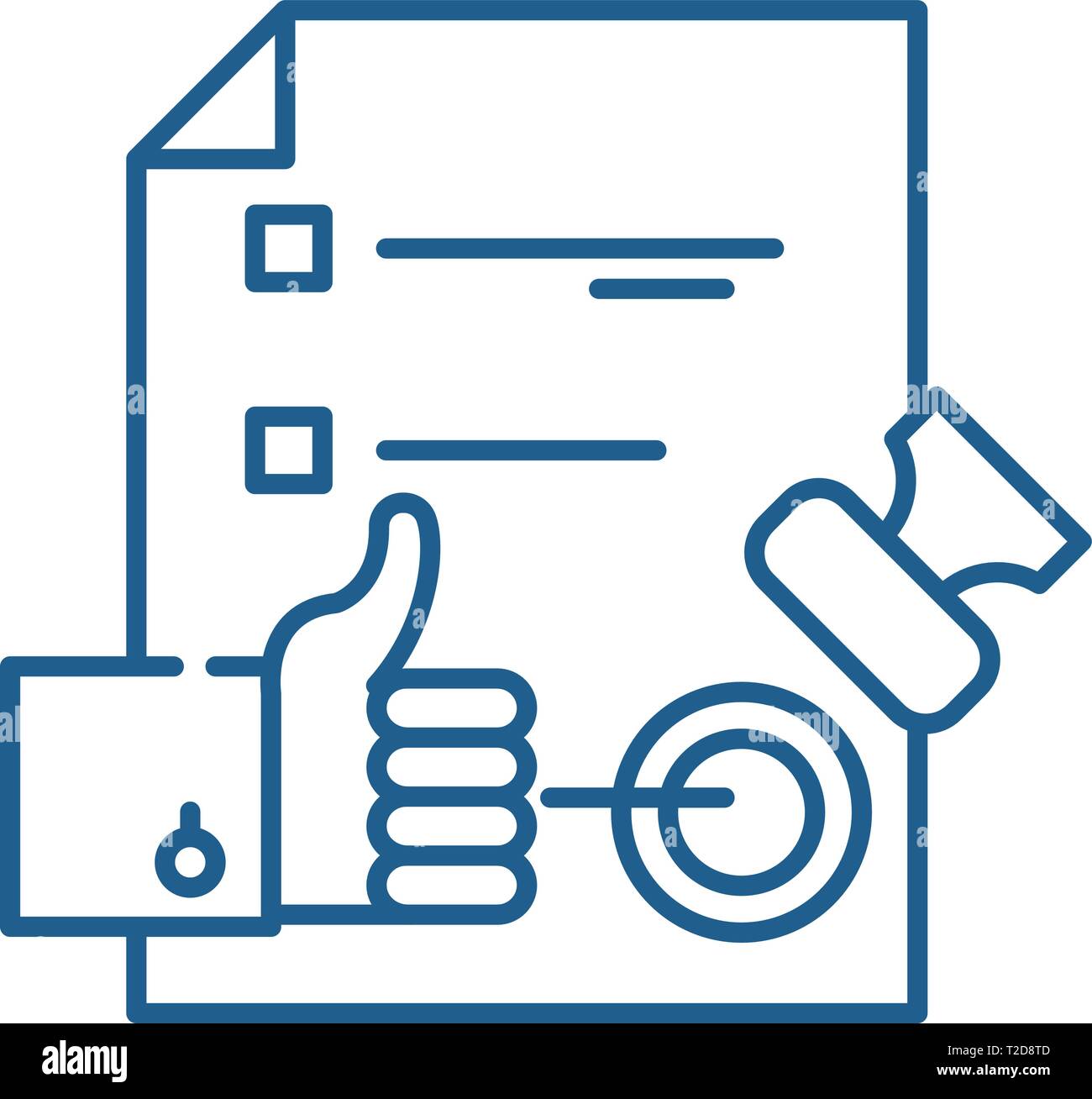 Quality control system line icon concept. Quality control system flat ...